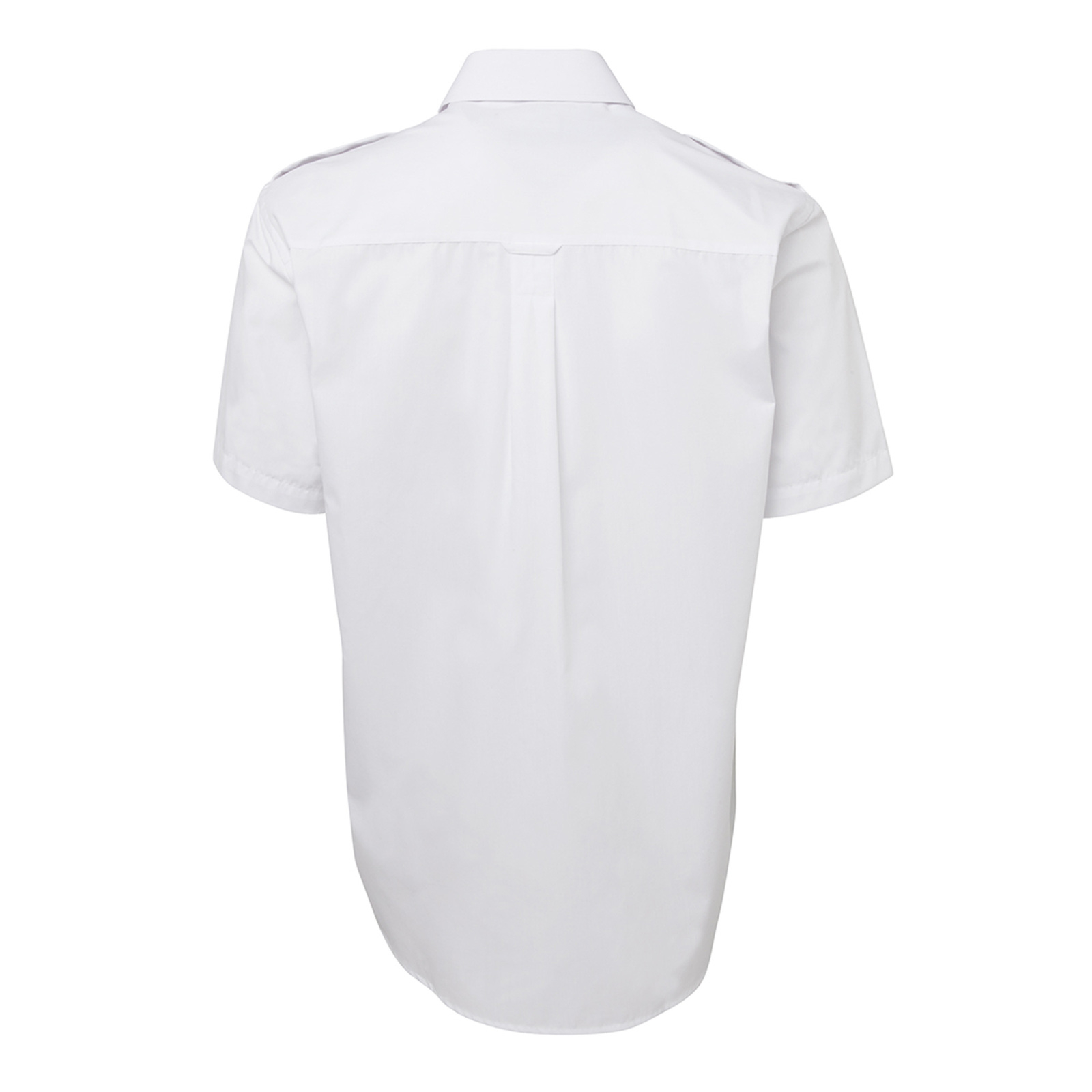 JB's Wear White Mens Epaulette Shirt - Short Sleeve