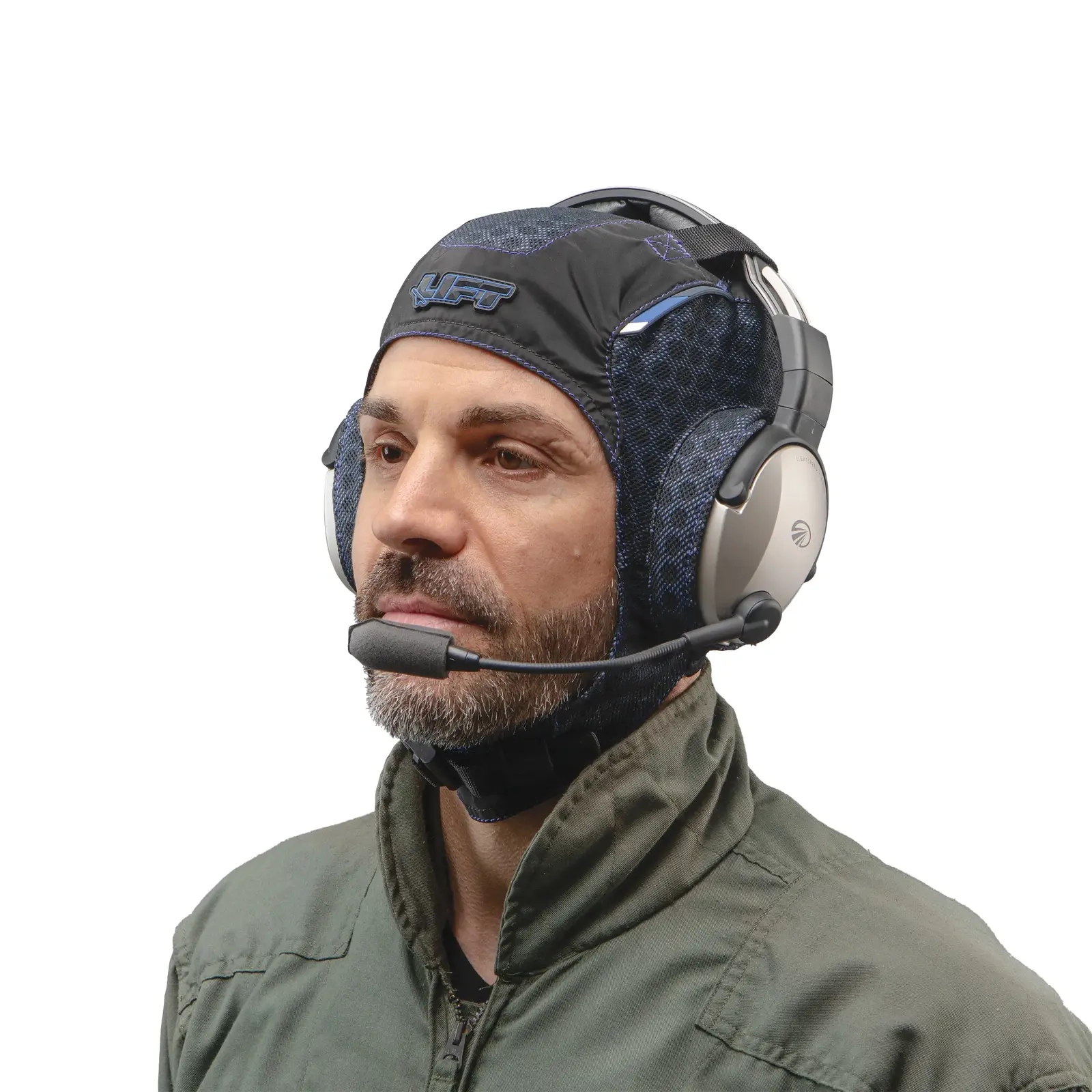 LIFT Aviation Flux Flight Cap - Zero 1 - Black/Blue Fabric Ventilated ...