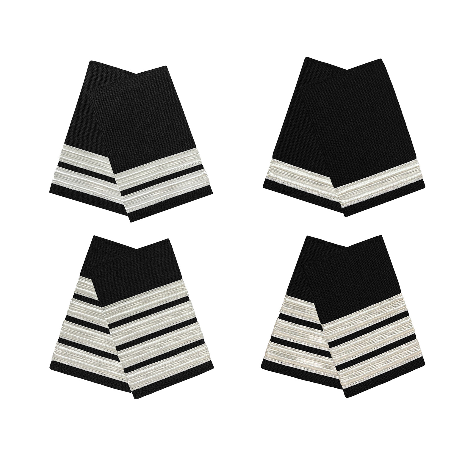 Silver on Black Epaulettes