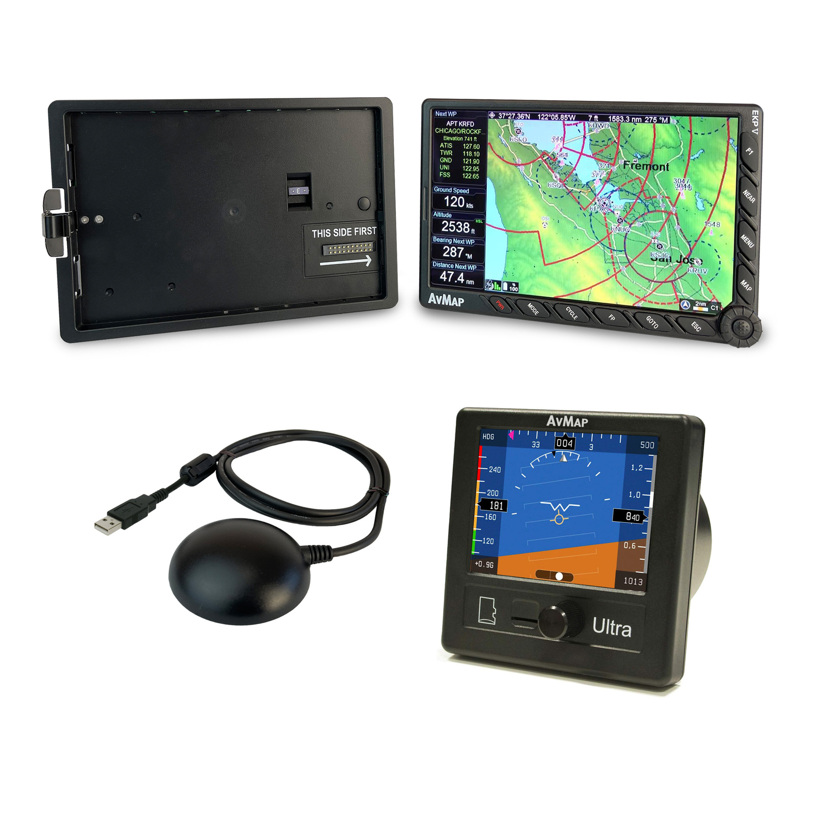 AvMap EKP V + Cockpit Docking Station + Ultra EFIS Kit