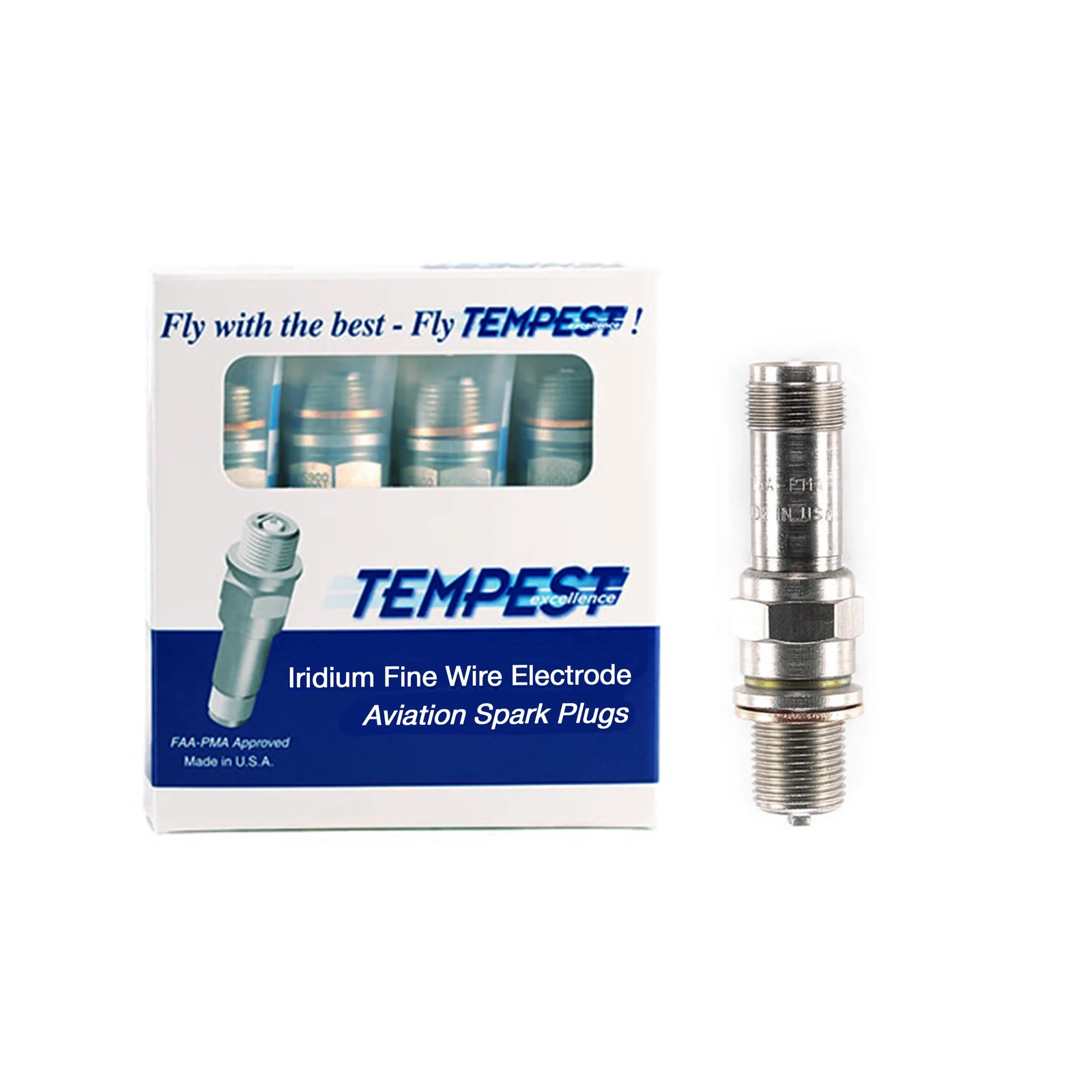 Tempest® UREM38S Aviation Spark Plug 5/8" Fine Wire Electrode - Iridium ...